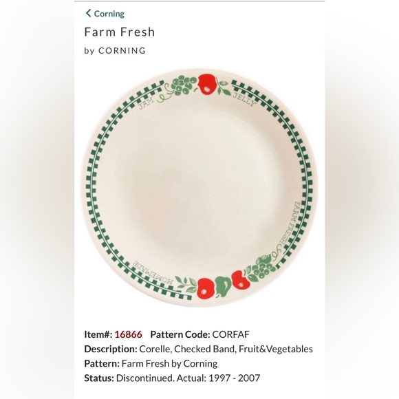 Corelle | Dining | Farm Fresh Corelle By Corning 2 Dinner Plates Salad ...
